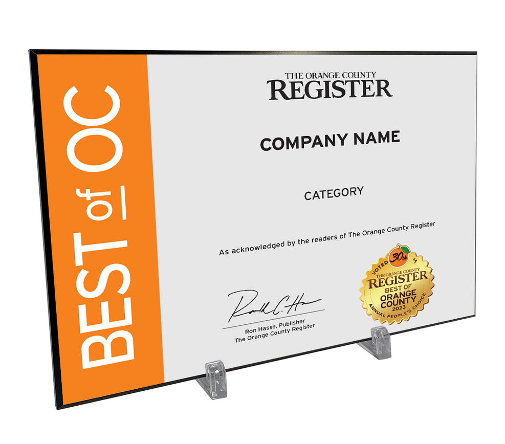 Best Of Orange County Award - Modern Hardi-plaque